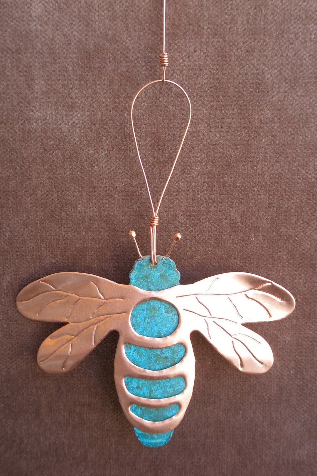 BEE BUMBLEBEE Copper Verdigris Ornament Handcrafted in the Copper State ...