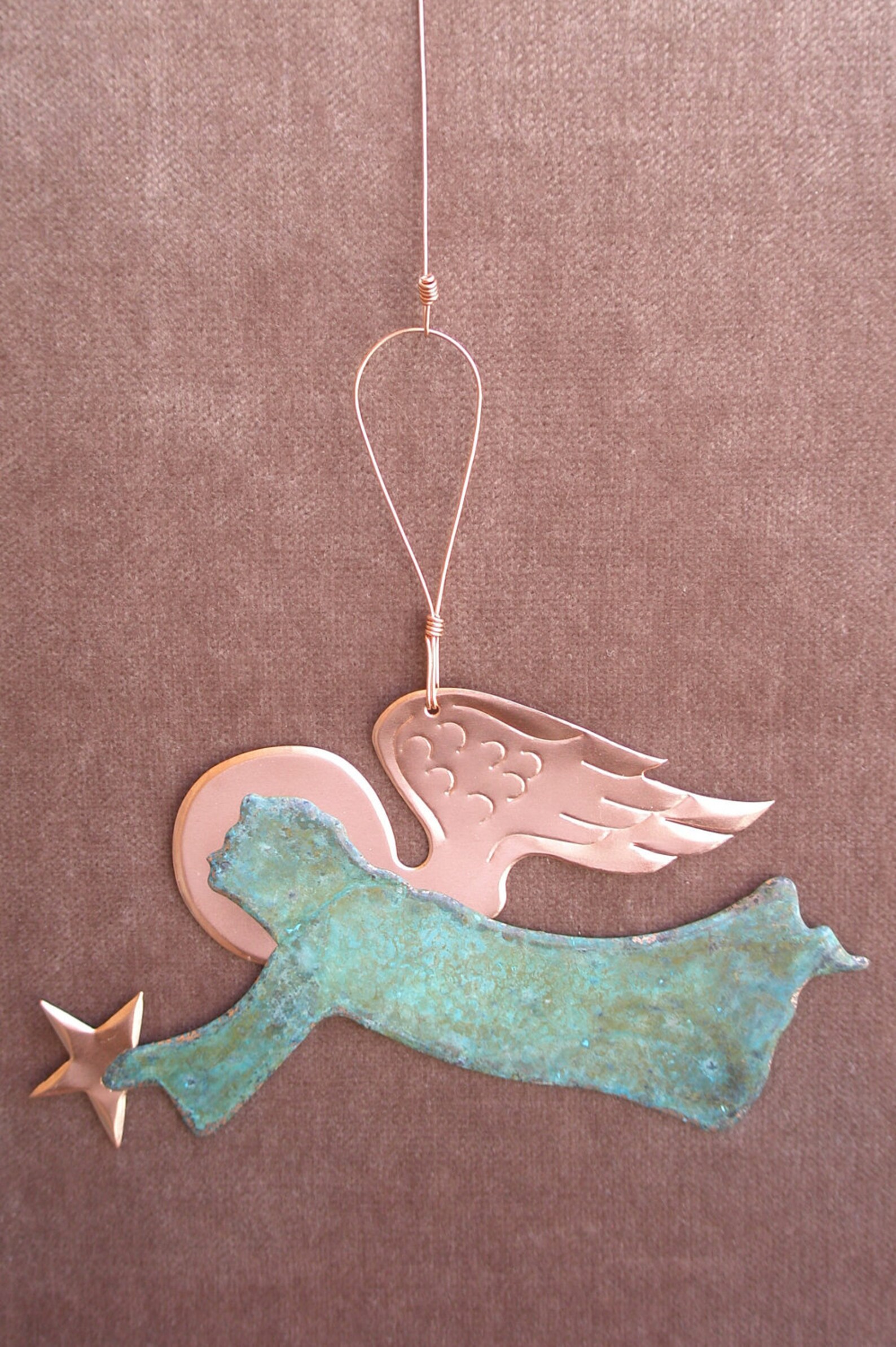 ANGEL Copper Verdigris Ornament Handcrafted in The Copper | Etsy