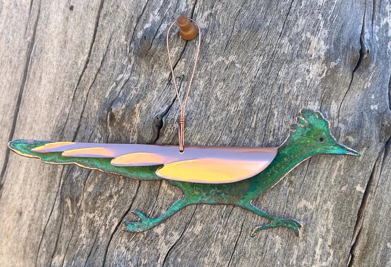 ROADRUNNER Copper Verdigris Christmas Ornament - Handcrafted in the ...