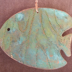 TROPICAL FISH Left Copper Verdigris Ornament Handcrafted in the Copper ...