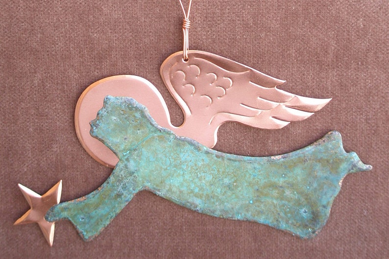 ANGEL Copper Verdigris Ornament Handcrafted in the Copper - Etsy