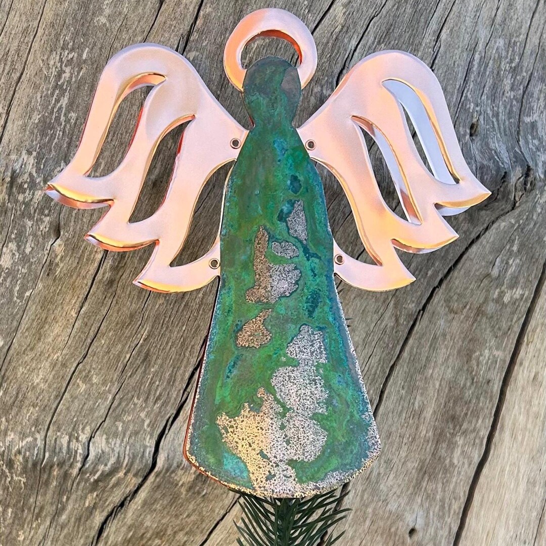 ANGEL TREE Topper 2-sided Copper Verdigris Christmas Tree Topper ...
