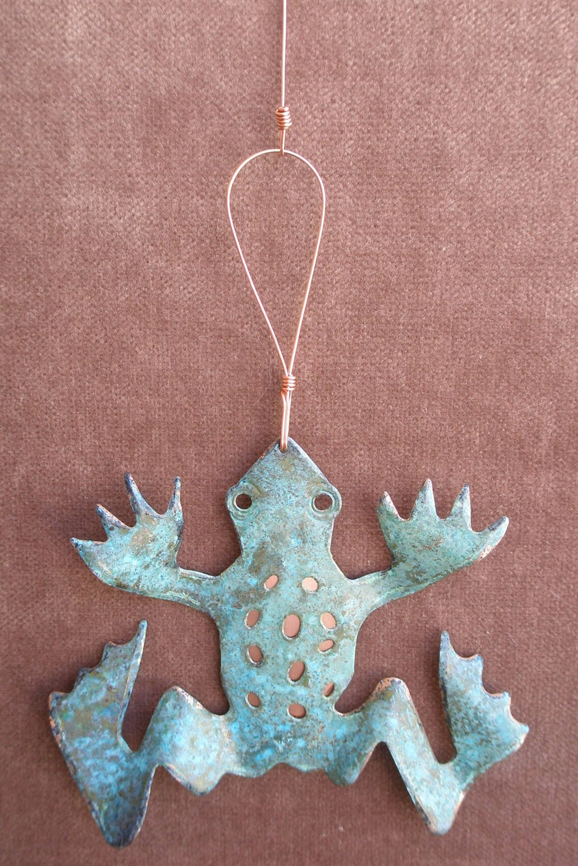 FROG Copper Verdigris Ornament Handcrafted in the Copper | Etsy
