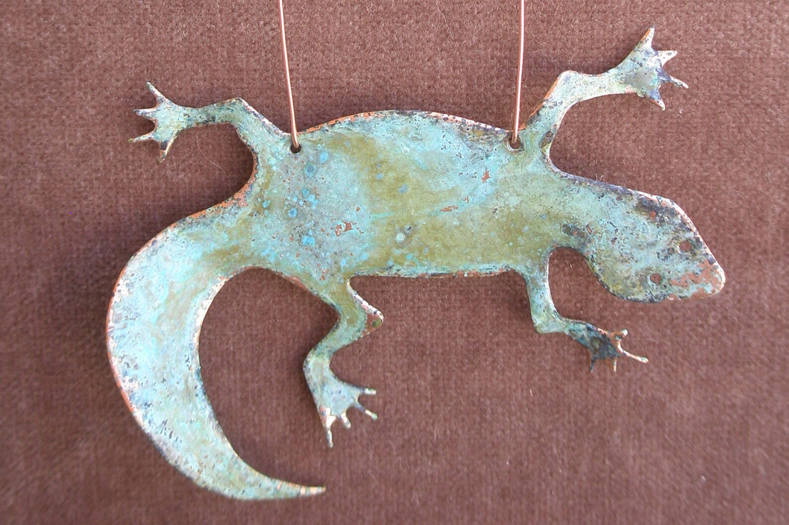 LIZARD GECKO Copper Verdigris Ornament Handcrafted in the - Etsy