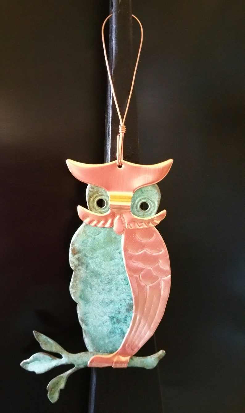 OWL Copper Verdigris Ornament Handcrafted in the Copper - Etsy