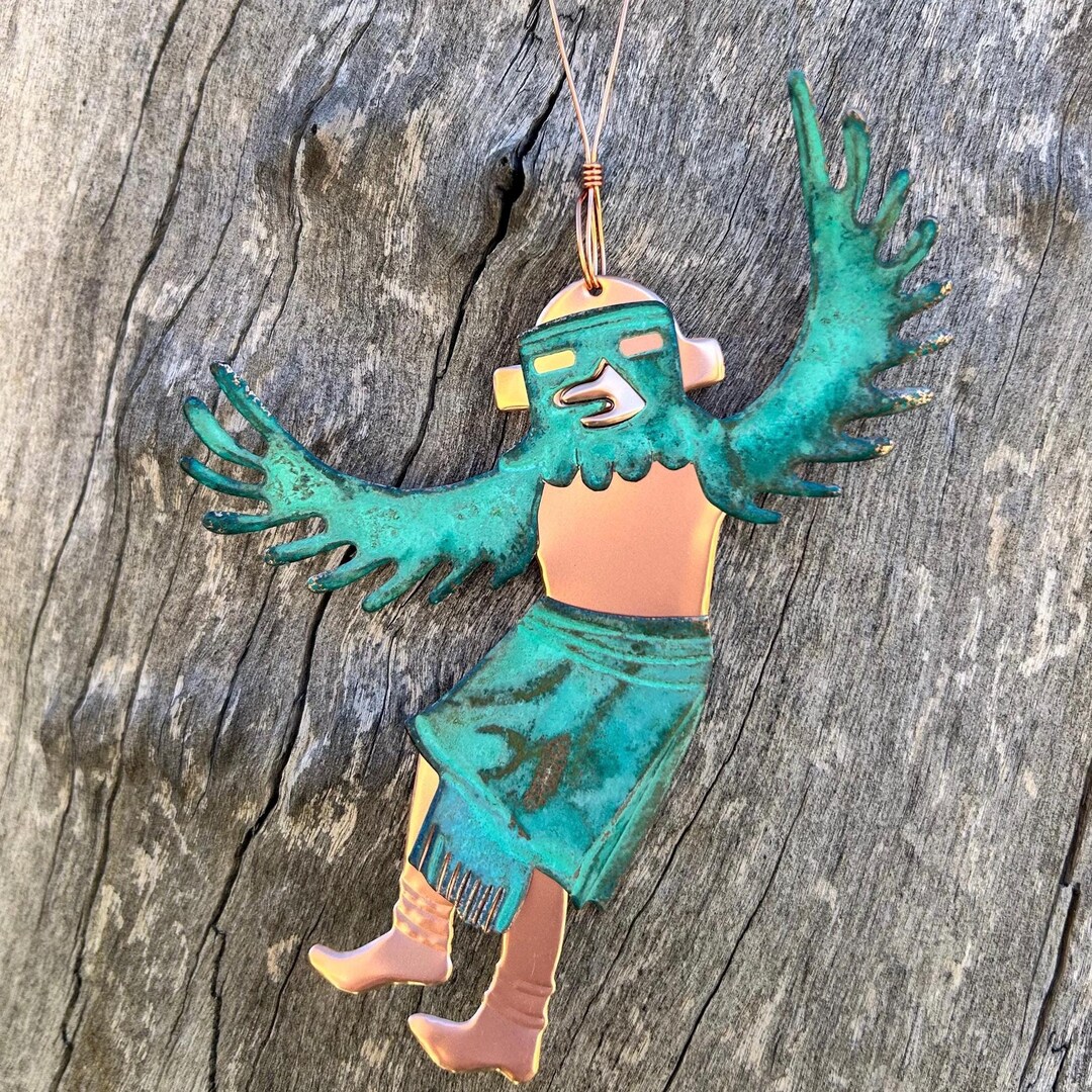 Kachina EAGLE DANCER Copper Verdigris Christmas Ornament - Handcrafted ...