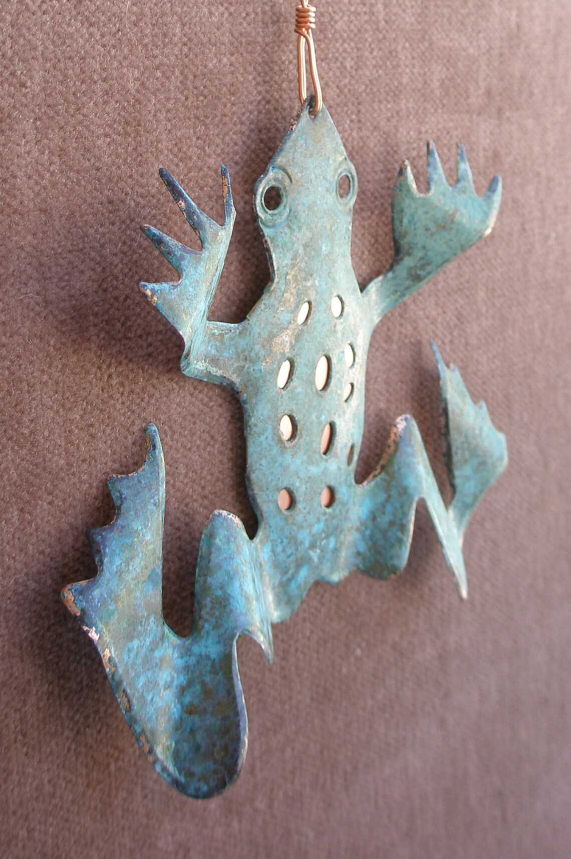 FROG Copper Verdigris Ornament Handcrafted in the Copper | Etsy