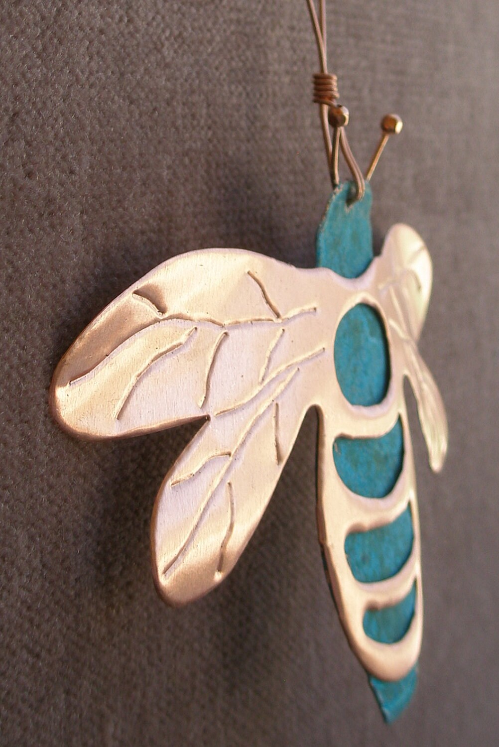 BEE BUMBLEBEE Copper Verdigris Ornament Handcrafted in the - Etsy