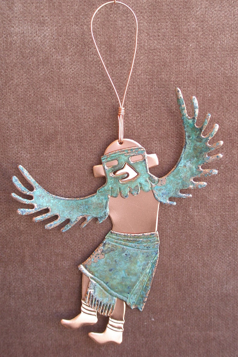 Kachina EAGLE DANCER Copper Verdigris Ornament Handcrafted - Etsy