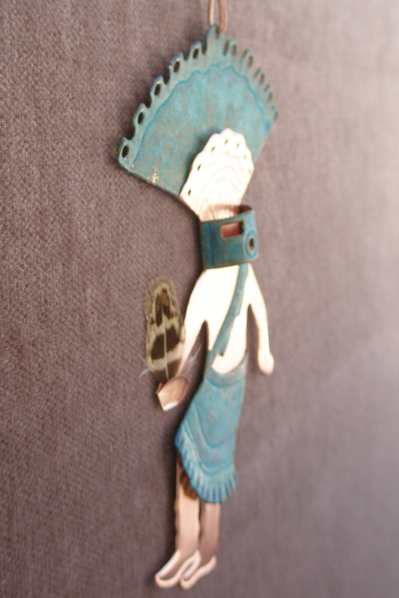 Kachina CROWN DANCER Copper Verdigris Ornament Handcrafted | Etsy