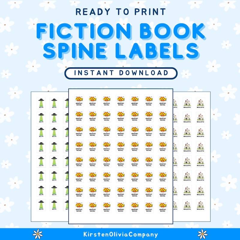 Fiction Book Labels - Etsy