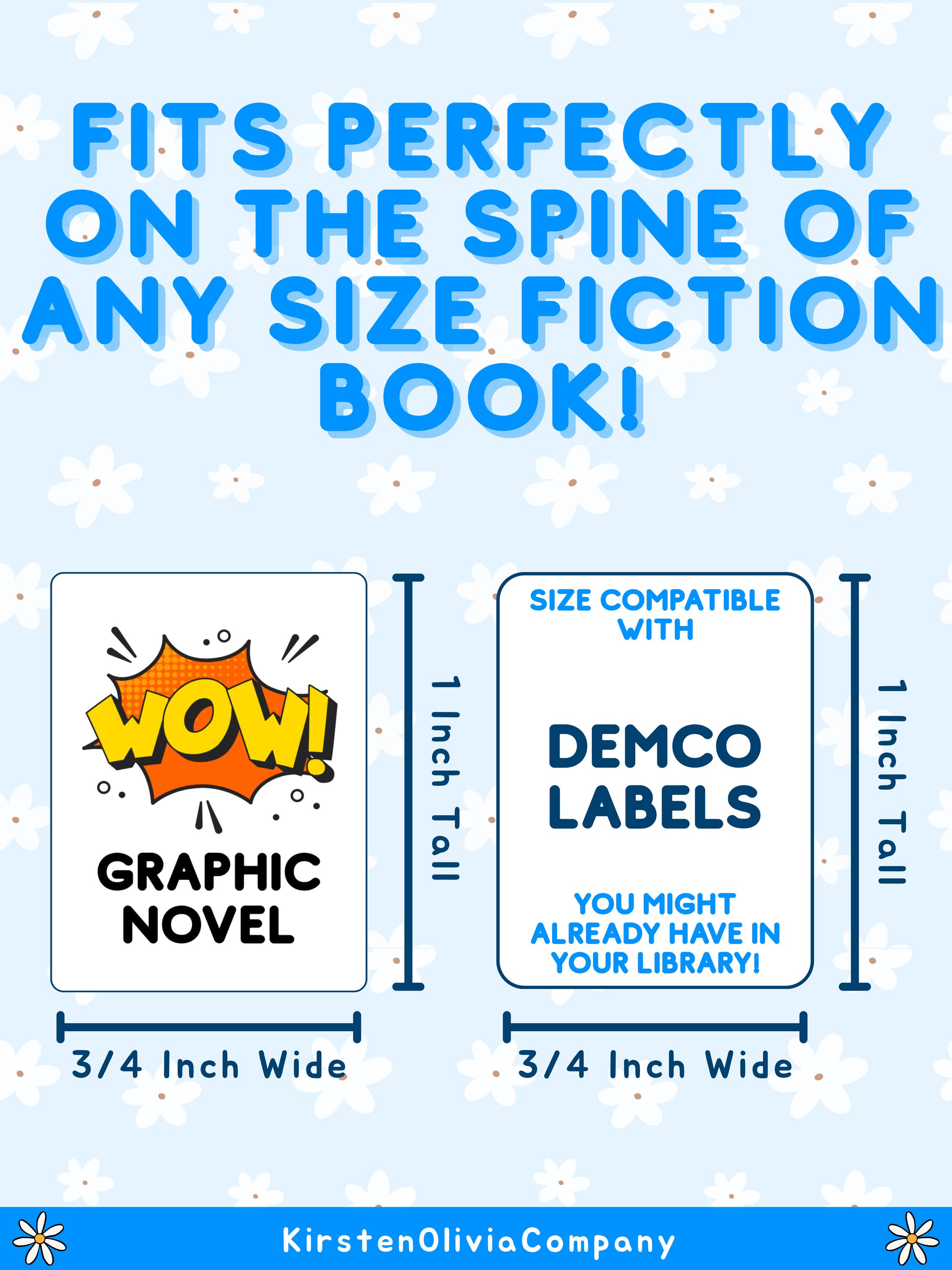 Fiction Book Genre Spine Labels | Library Organization (digital ...