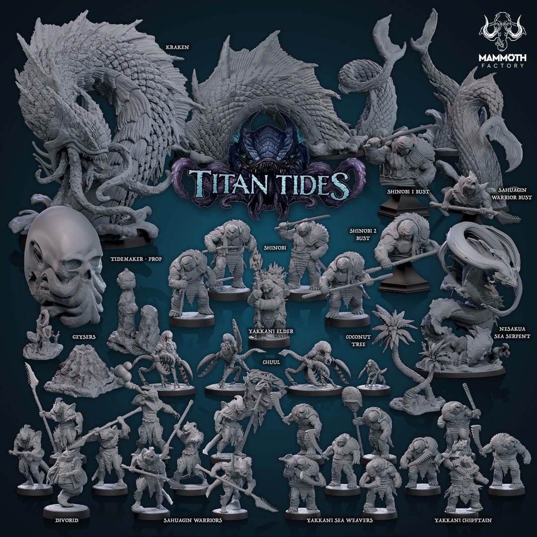 STL 3D Pack Titan Tides | Dnd, Tabletop, RPG, Path Finder, Miniature - Etsy