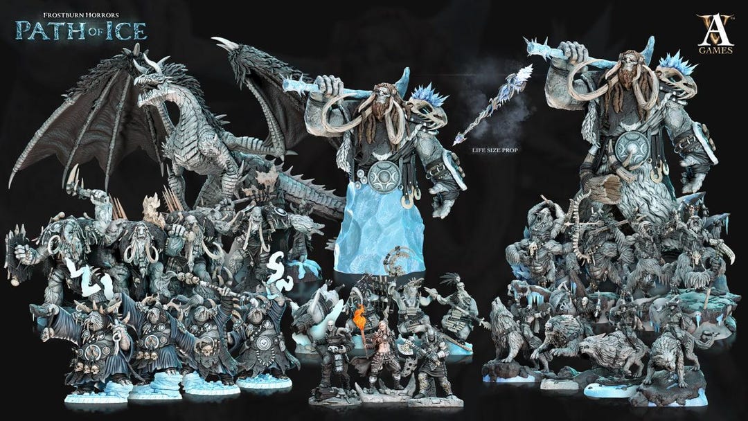 STL 3D Pack Games Fantasy Frostburn Horrors Path of Ice| Dnd, Tabletop ...