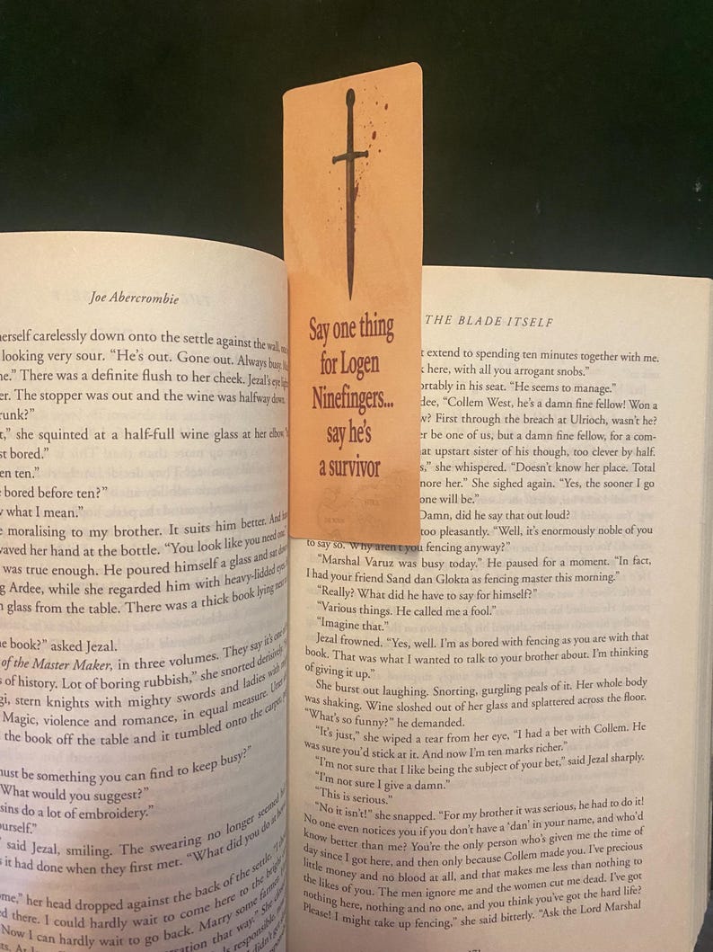 First Law Bookmark – Logan Ninefingers “say He’s a Survivor” | Grimdark ...