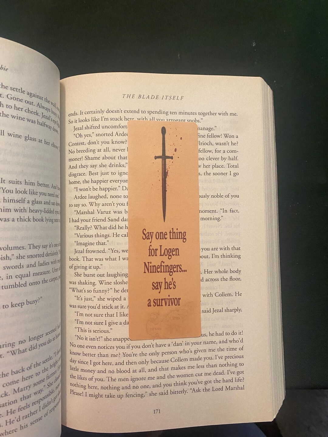 First Law Bookmark – Logan Ninefingers “say He’s a Survivor” | Grimdark ...