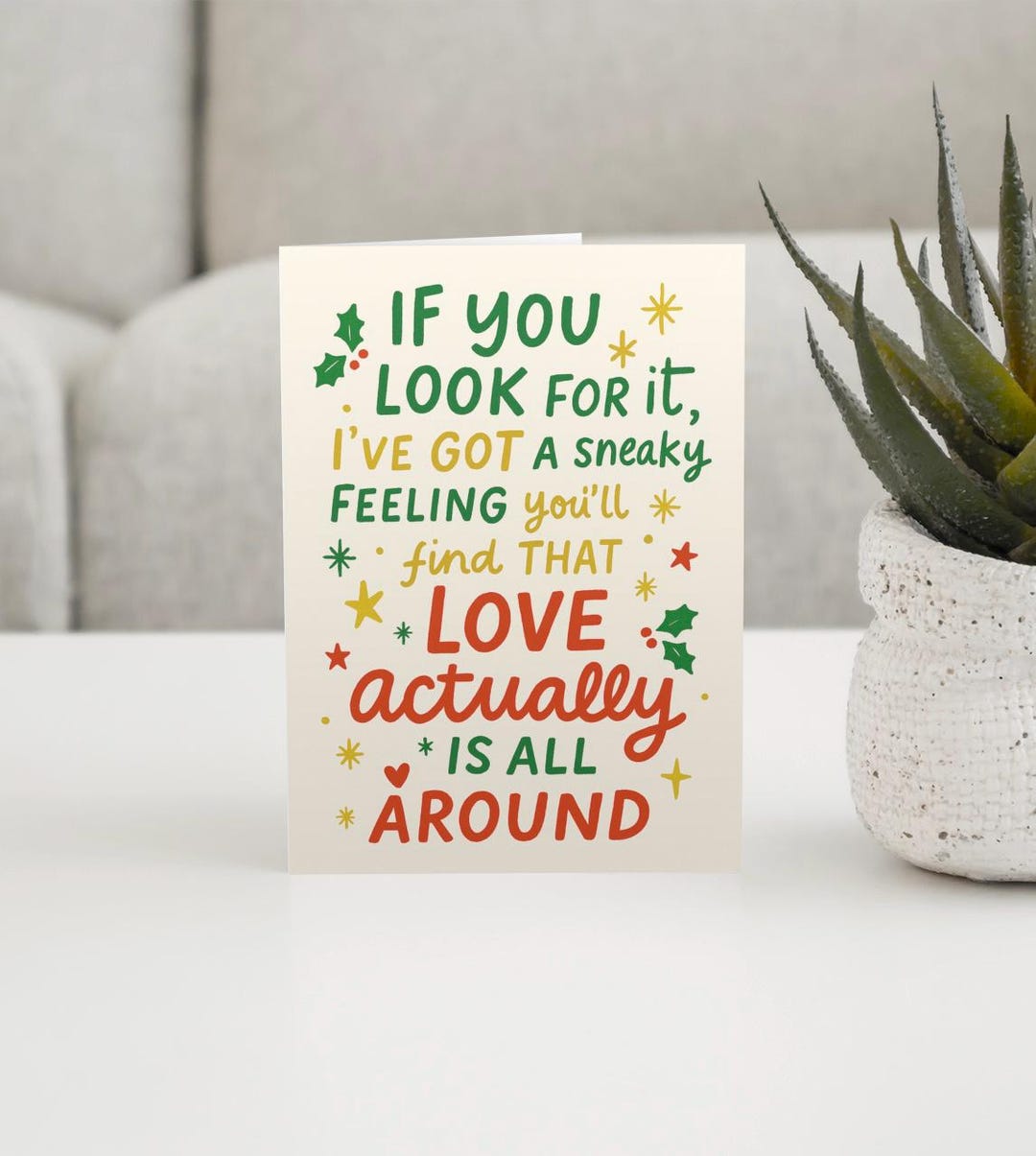 Love Actually Christmas Card: 5x7 Movie Card With Envelope - Etsy UK