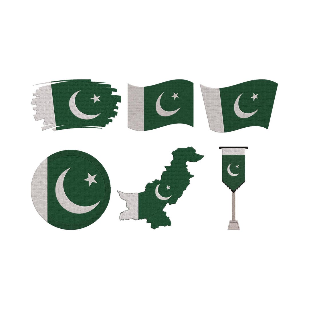 Pakistan Flag Embroidery Files , Pakistan Map Design , 10 Sizes ...