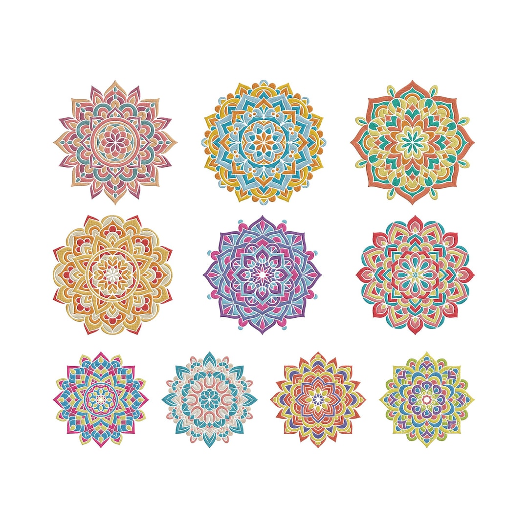 Mandala Machine Embroidery Design, Mandala Machine Embroidery File, 10 ...