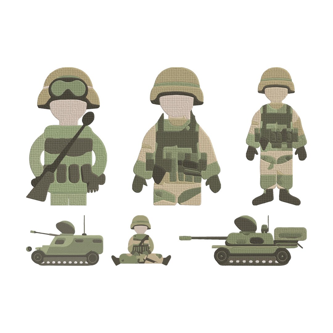 Military Soldier Embroidery Design, Army Tank Machine Embroidery File ...