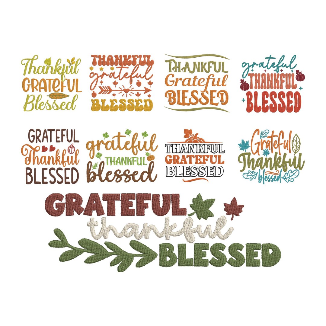 Blessed Embroidery Design, Blessed Bundle Machine Embroidery File, 9 ...