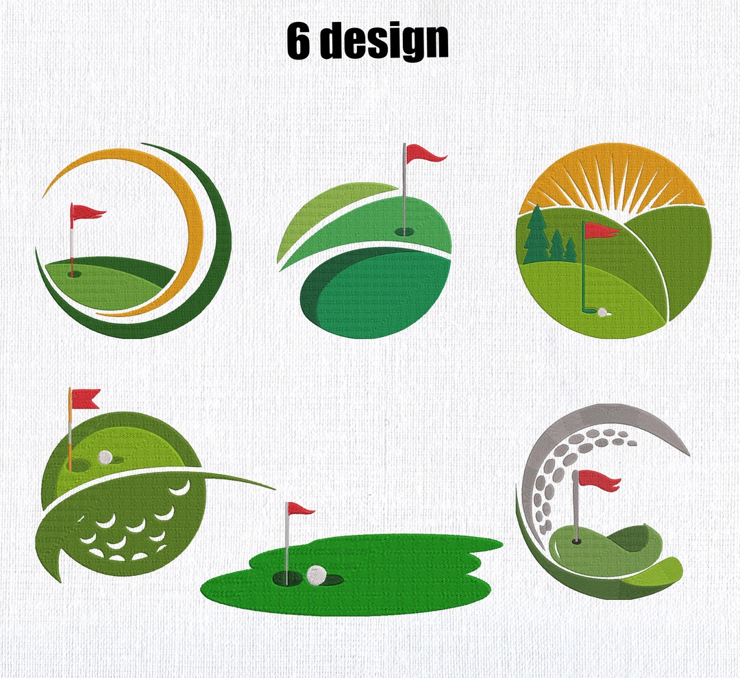 Golf Embroidery Design Set, Golf Flag and Ball Machine Embroidery, Golf ...