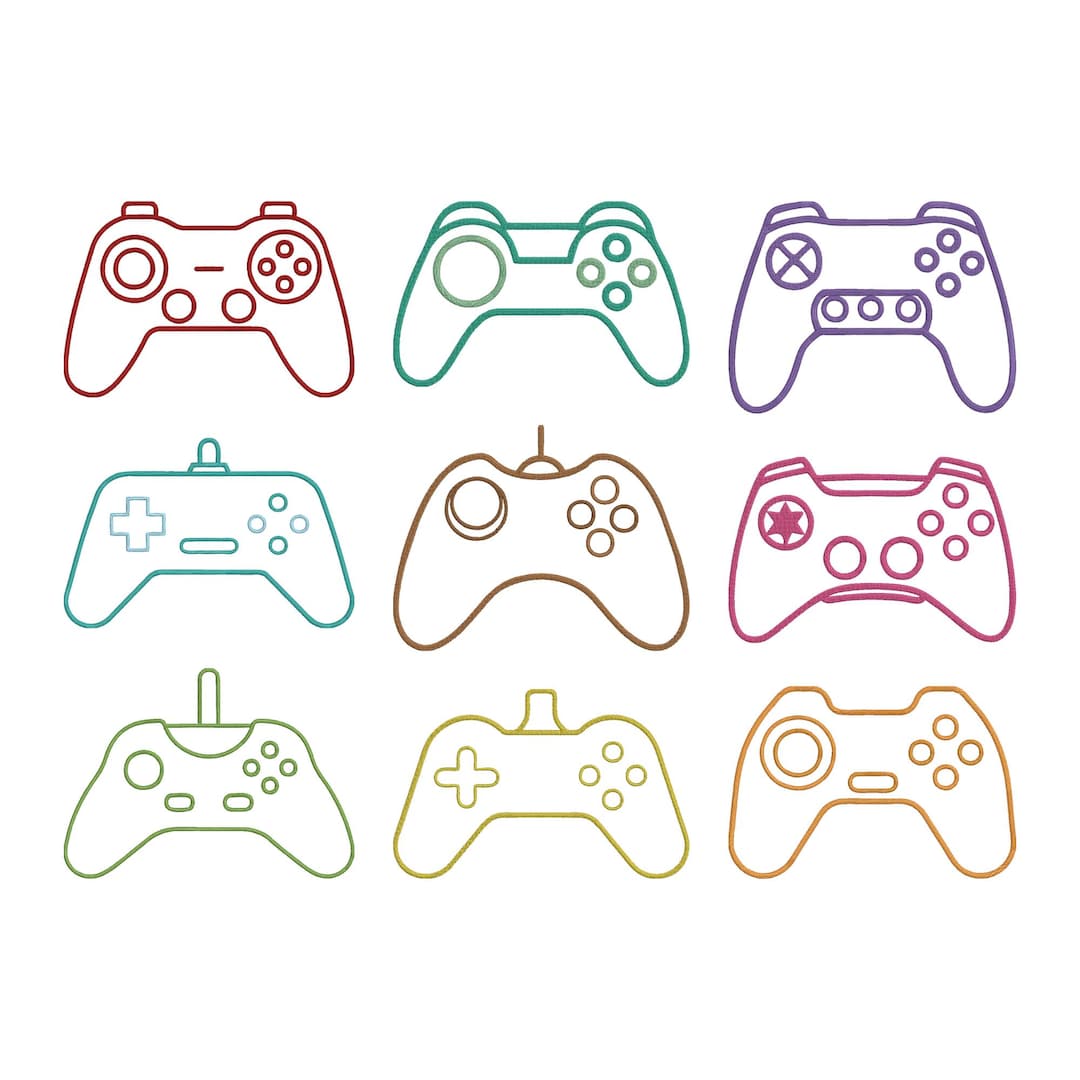 Game Controller Embroidery Design, Gaming Outline Controller Machine ...