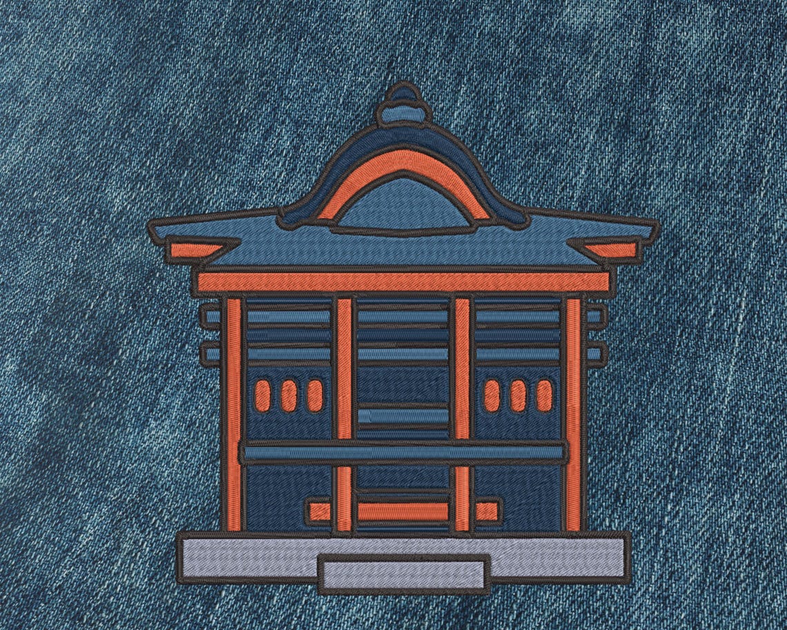 Pagoda Machine Embroidery File, Japanese Machine Embroidery File, 10 ...