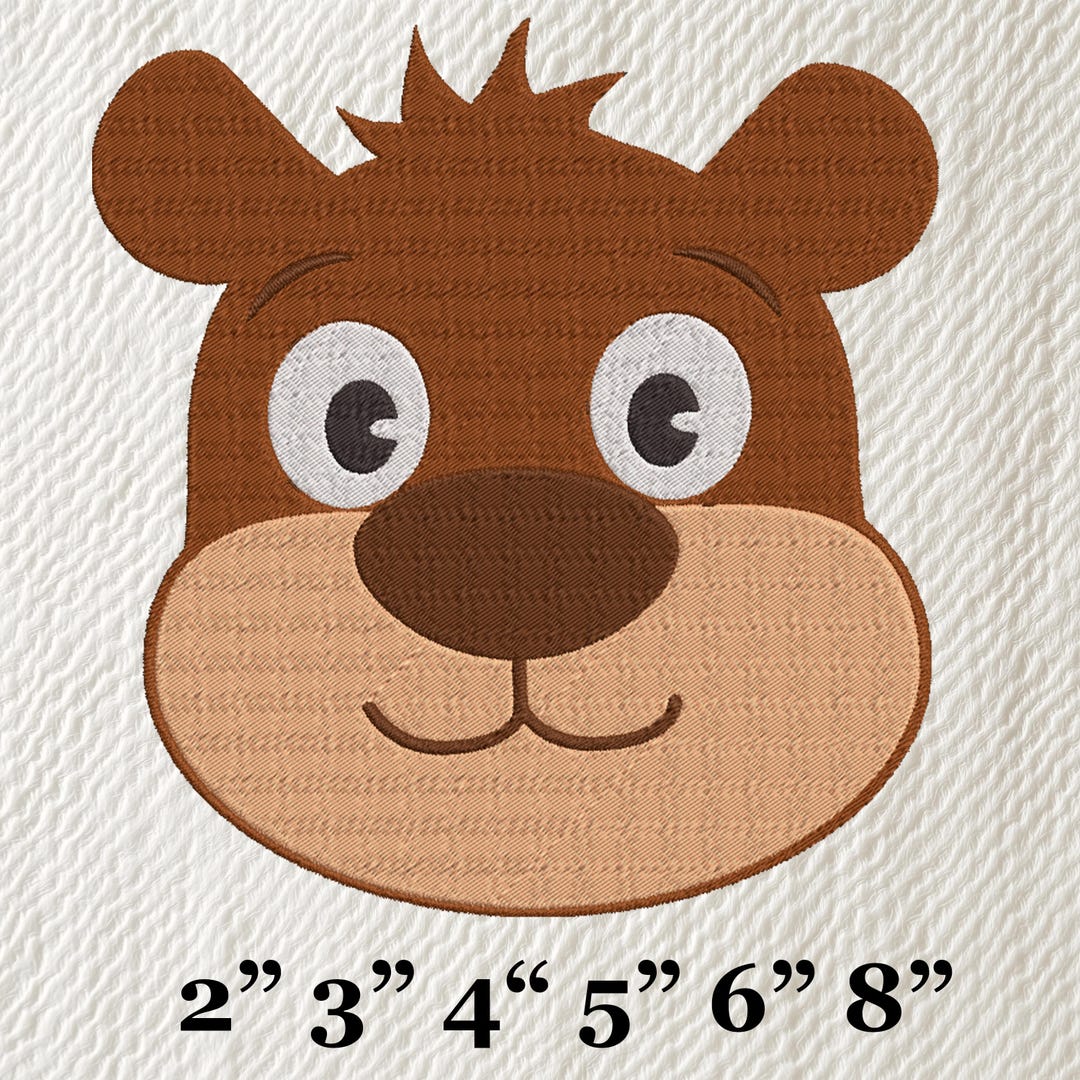 Cute Bear Face Embroidery Design – Teddy Bear Machine Embroidery File ...