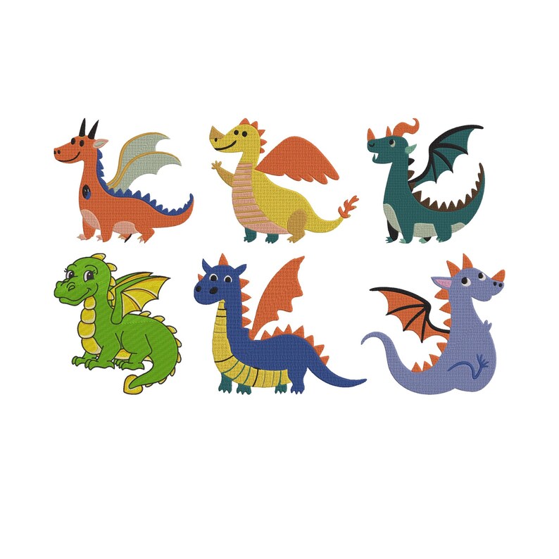Dinosaur Embroidery Design , Dino Machine Embroidery Design , 6 Design ...