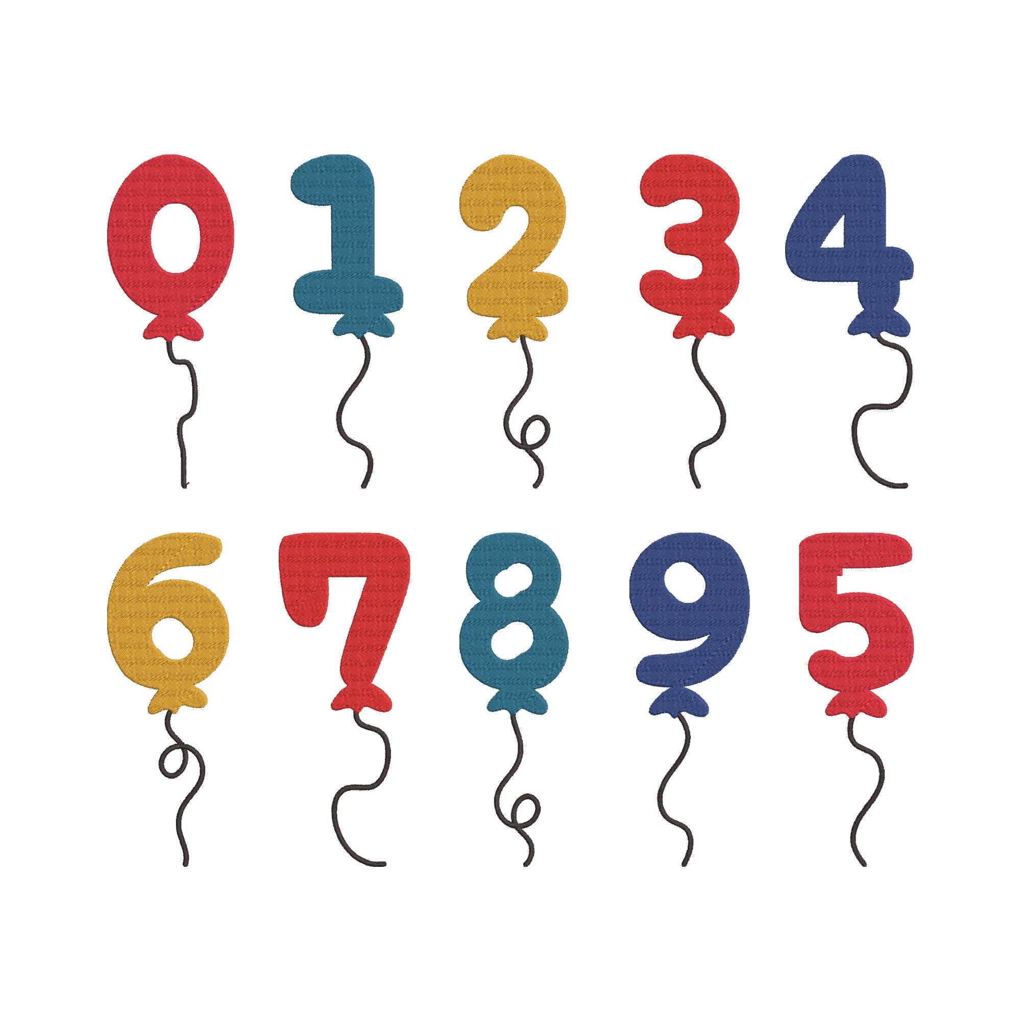 Balloon Numbers Clipart Design, Birthday Number File, Balloon Party ...