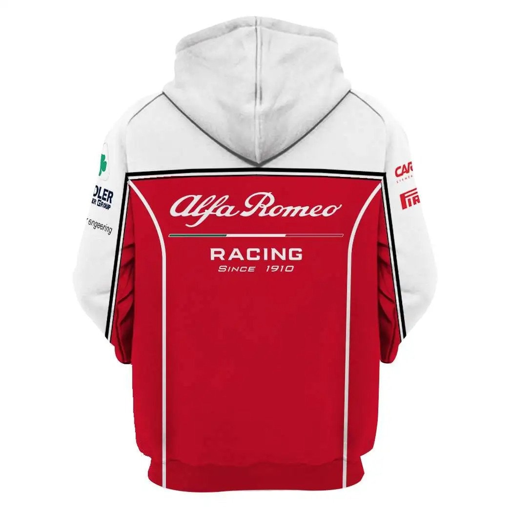 Red White Hoodie Alfa Romeo Team, Since 1910 Racing Shirt
