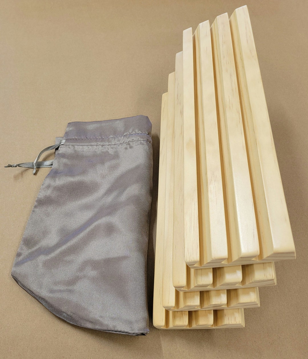 Rummikub Tile Holder, Set of 4, Pine, Satin Bag, Item 529 - Etsy