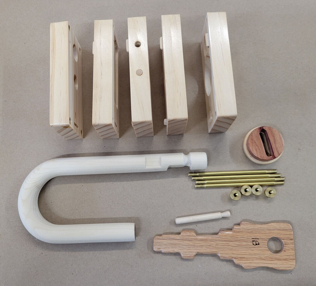 Wooden Warded Padlock, Take Apart, Pine, Item 18 - Etsy