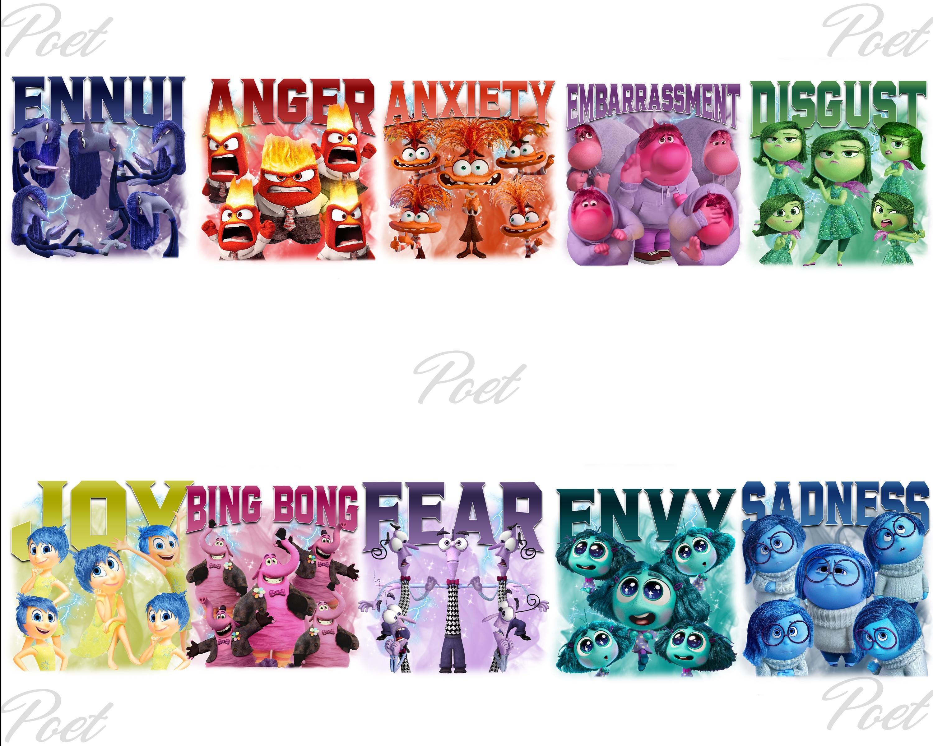 Inside Out 2 PNG: Emotion Character Digital Download Bundle - Etsy