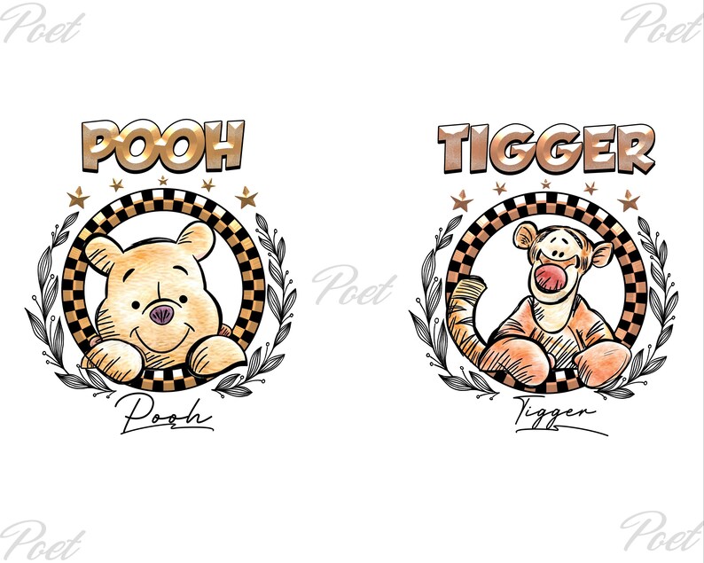Winnie the Pooh Friends PNG: Eeyore, Piglet, Tigger (digital Download ...