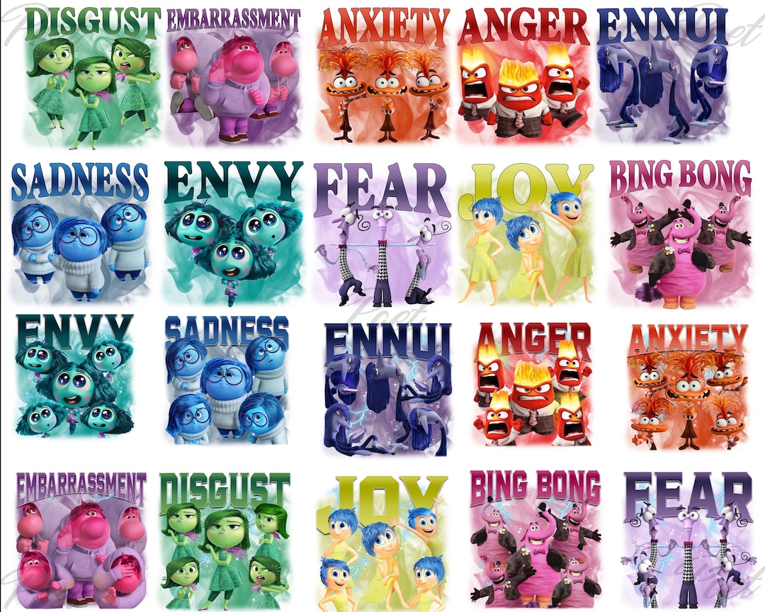 Inside Out 2 PNG: Emotion Character Digital Download Bundle - Etsy