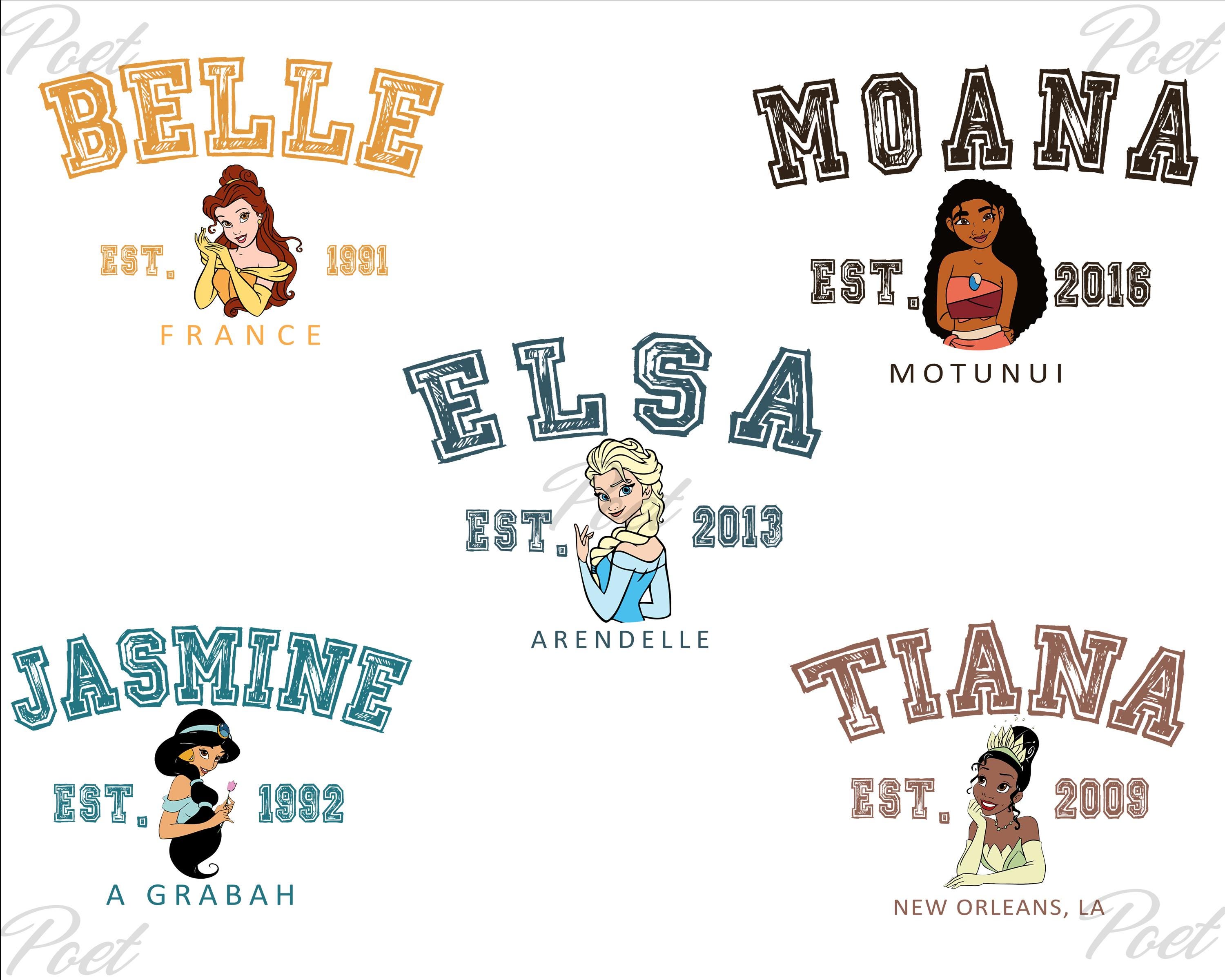 Princess Name PNG Clipart: Cartoon Princesses, Birthday Sublimation ...