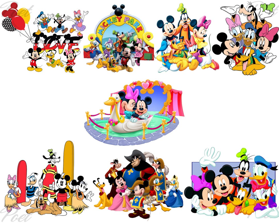 Mickey and Minnie Mouse Friends Png, Love Png, Donald, Daisy, Pluto ...