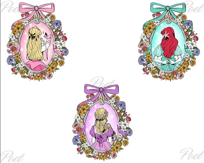 Princess Flowers PNG Clipart: Birthday Party Decorations (digital ...
