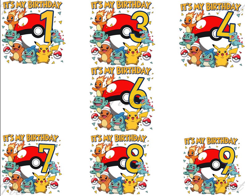 Pokemon Birthday Clipart Bundle, Pokeball PNG (digital Download) - Etsy