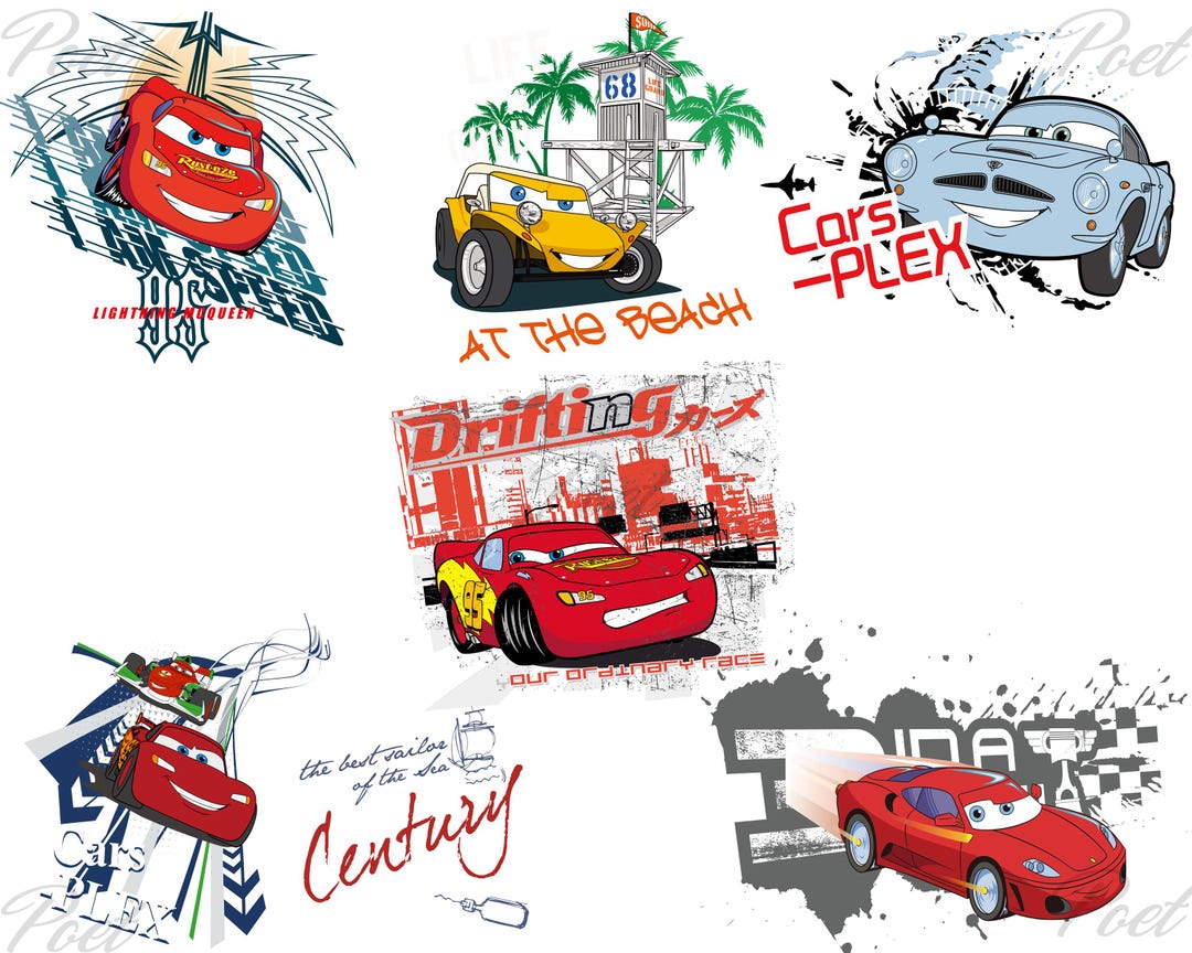 Retro Lightning Mcqueen Png, Cars Clipart Bundle, Shirt, Cake, Topper ...