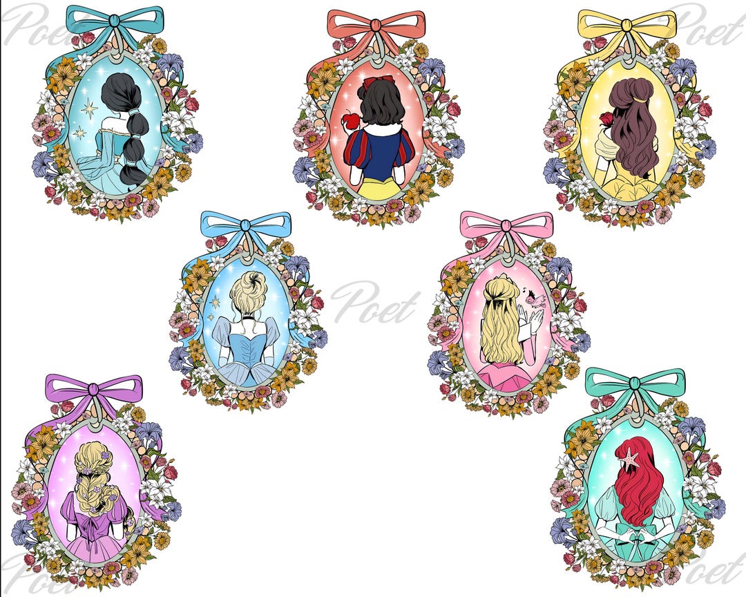Princess Flowers PNG Clipart: Birthday Party Decorations (digital ...