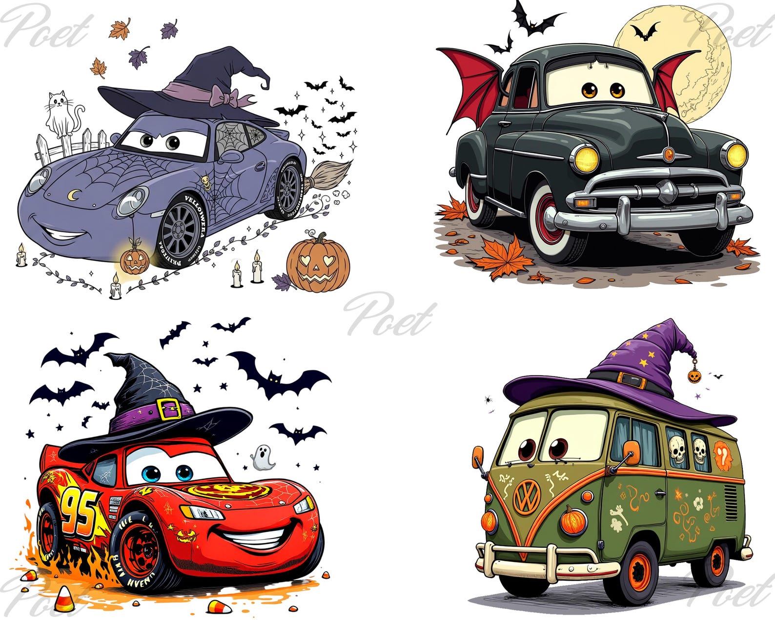 Cars Halloween PNG Bundle: Luigi, Mater, Fillmore (digital Download) - Etsy