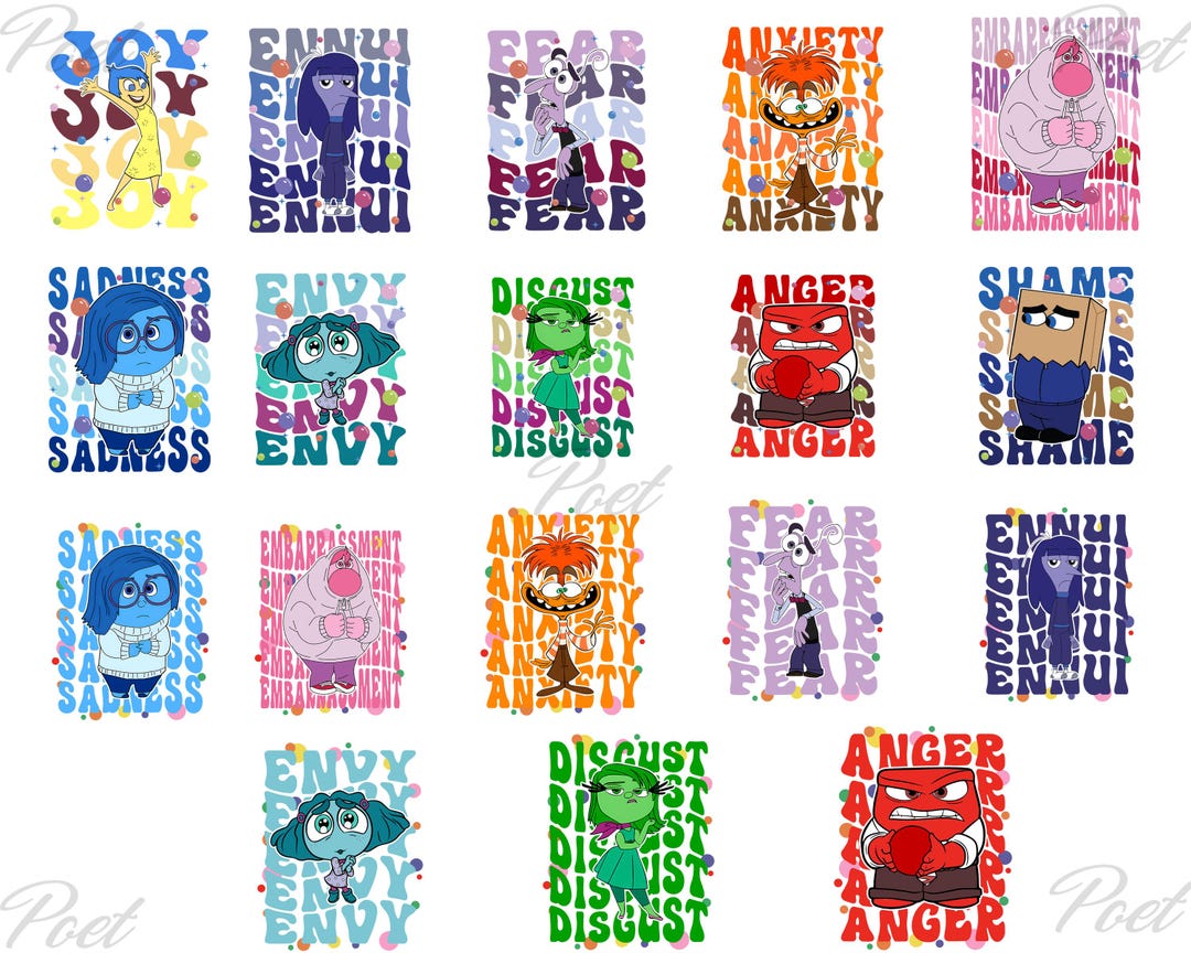 Inside Out 2 PNG: Emotion Character Digital Download Bundle - Etsy
