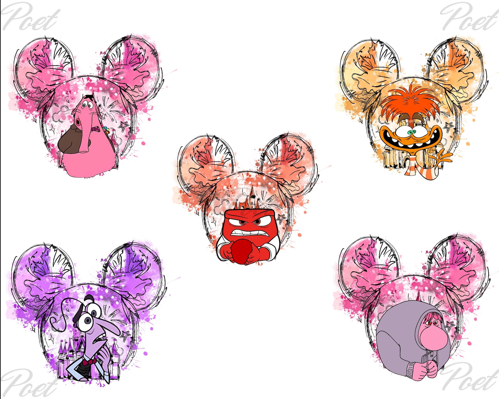 Inside Out 2 PNG: Mouse Ear Emotion Bundle (digital Download) - Etsy