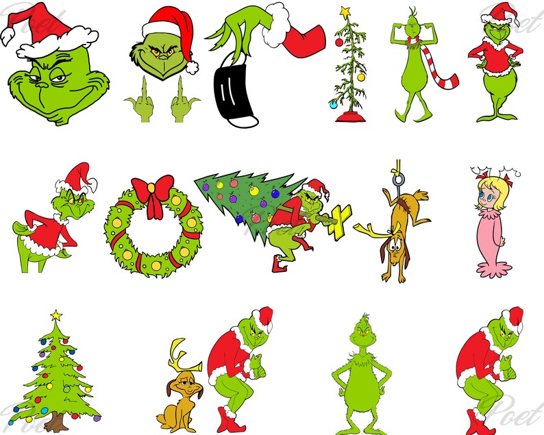 Grinch Christmas PNG SVG: High-resolution Digital Download - Etsy