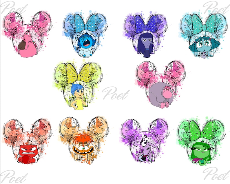 Inside Out 2 PNG: Mouse Ear Emotion Bundle (digital Download) - Etsy
