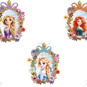 Princess Flowers PNG Clipart: Birthday Party Decorations (digital ...