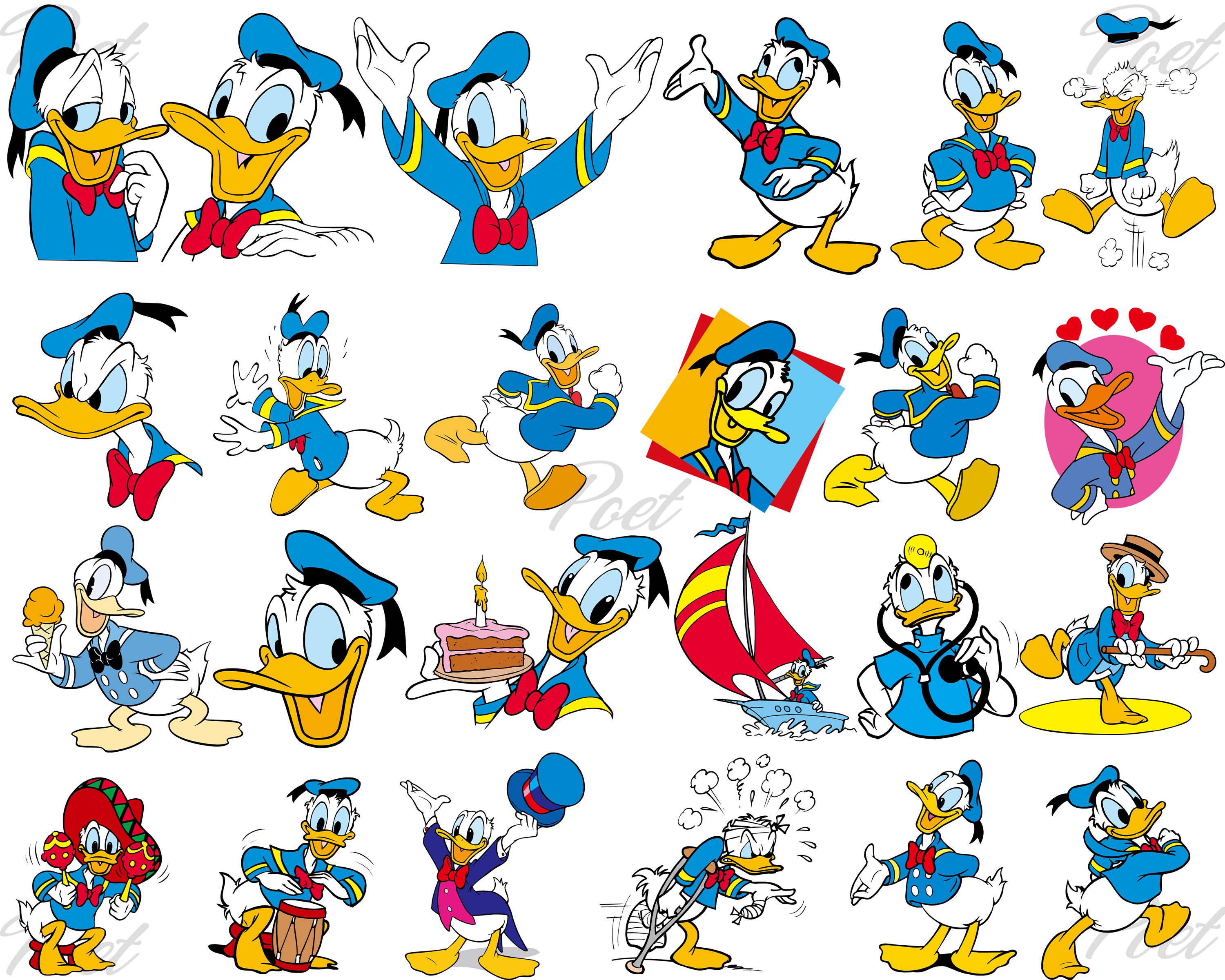 Daisy and Donald Duck PNG: Mickey Mouse Friends Clipart (digital ...